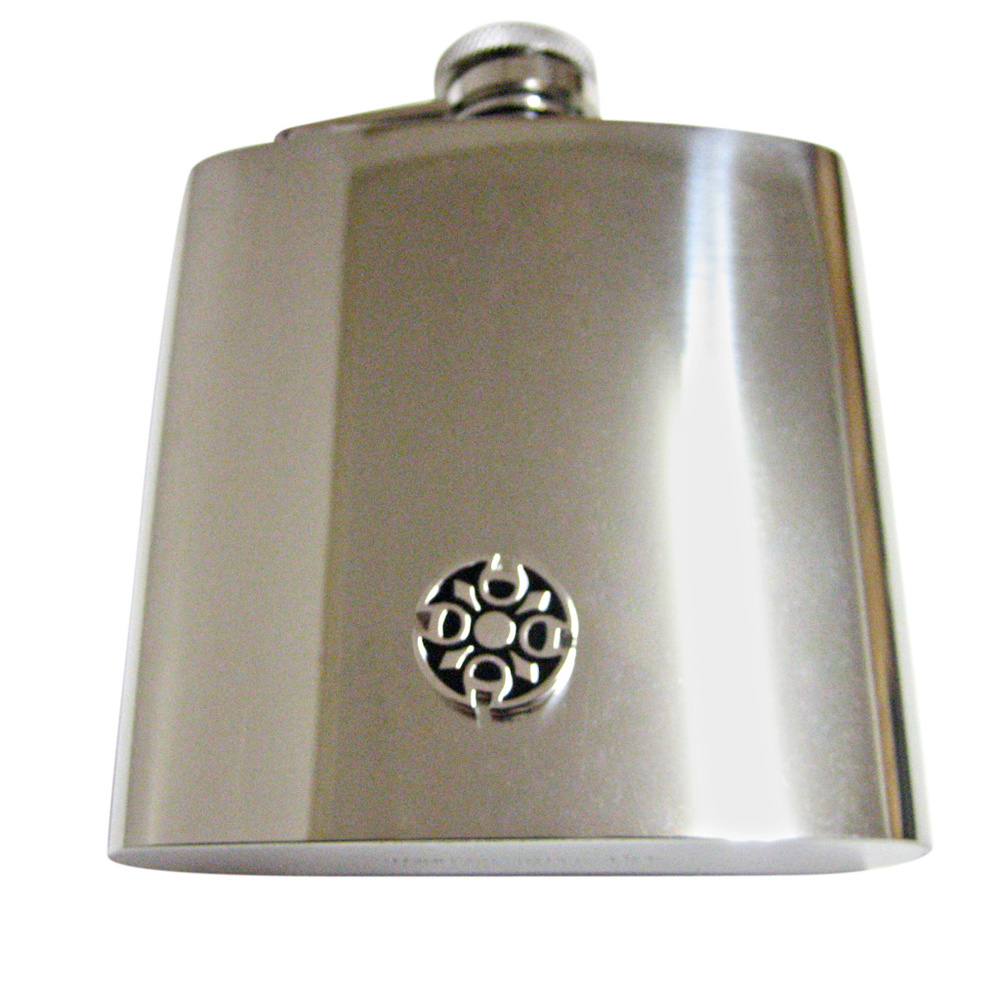 Round Celtic Design Large Flask - Gem